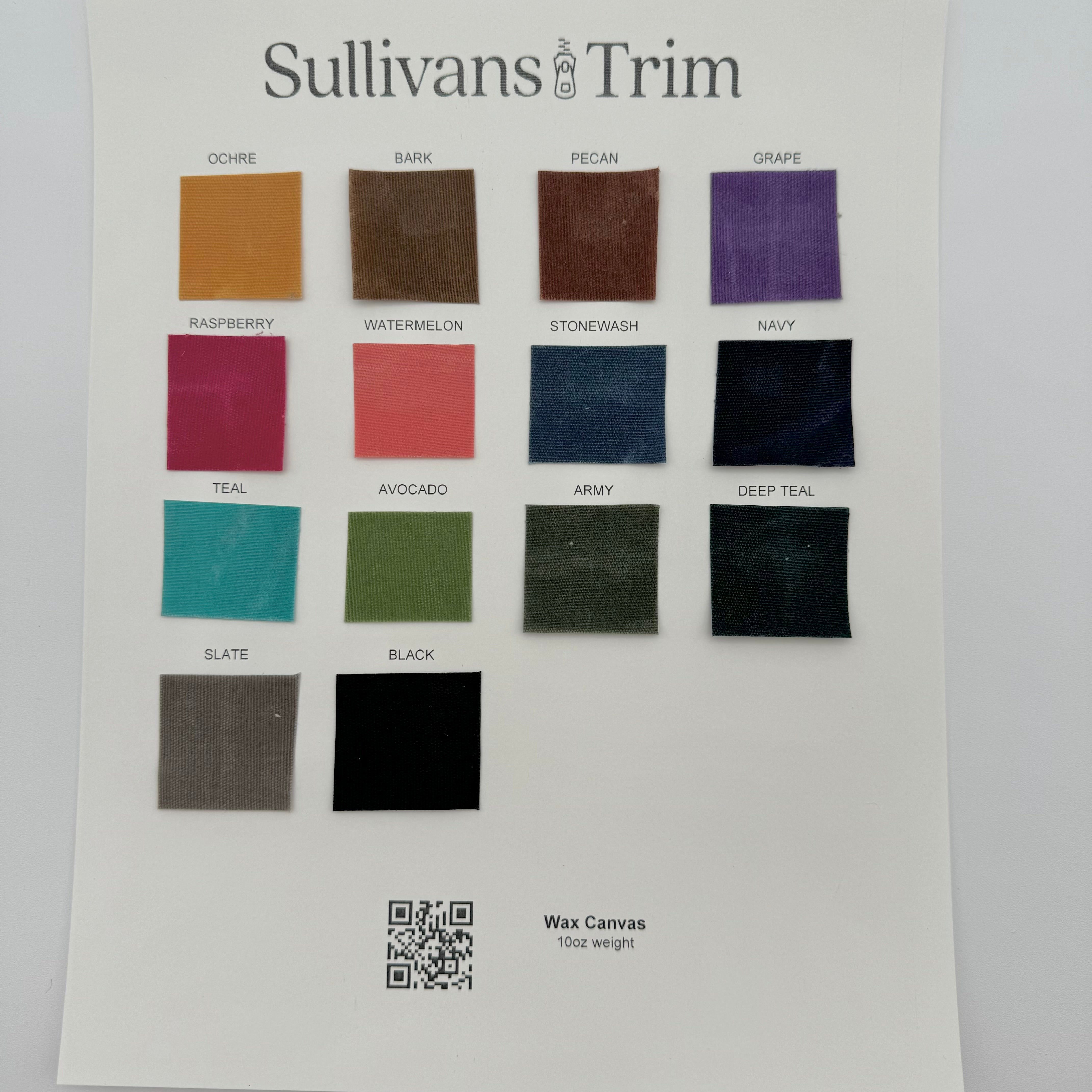 Wax Canvas Color Card – SullivansTrim