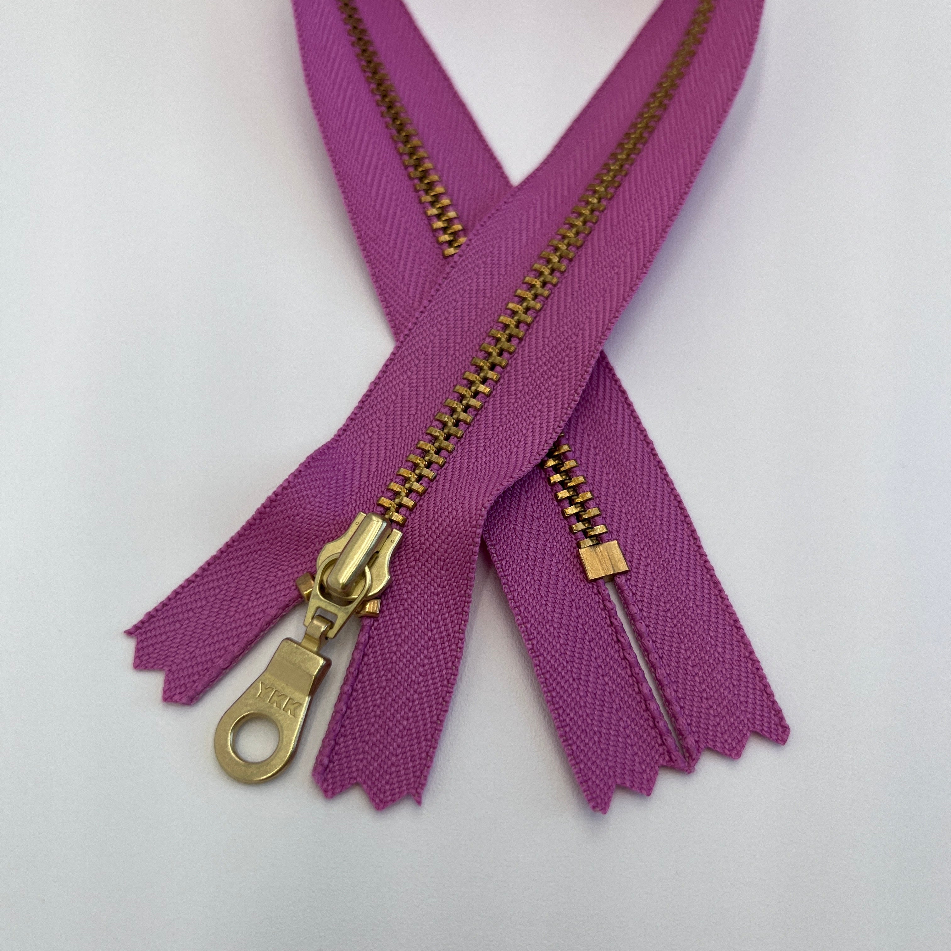 Rose YKK metal gold zipper 5" to 18" – SullivansTrim